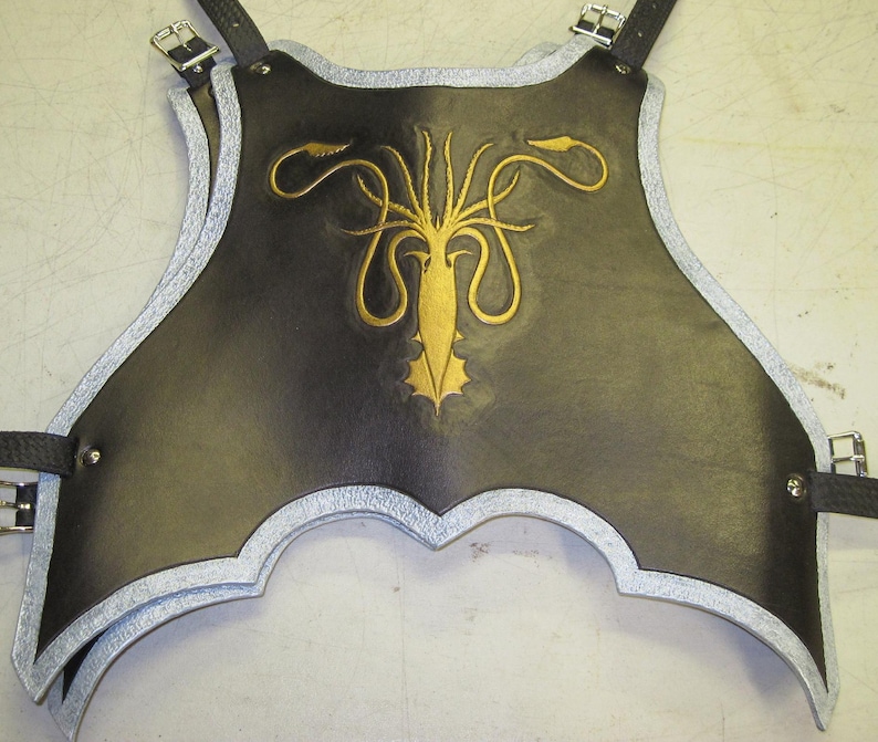 Leather Armor Ornate gothic chest & back with your graphic | Etsy