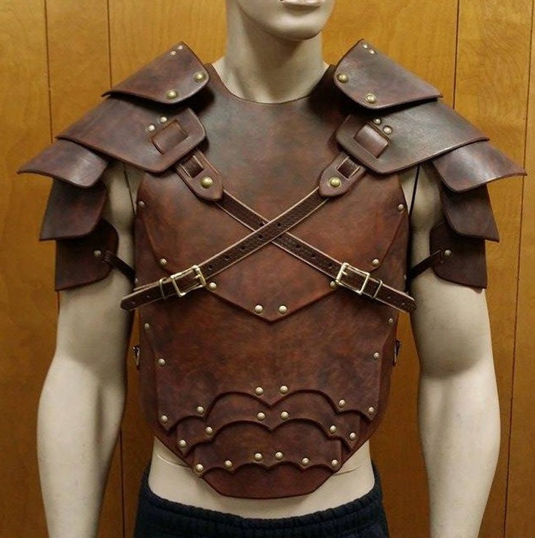 Leather Armor Gothic Chest Back & Shoulders Medieval Cuirass ...