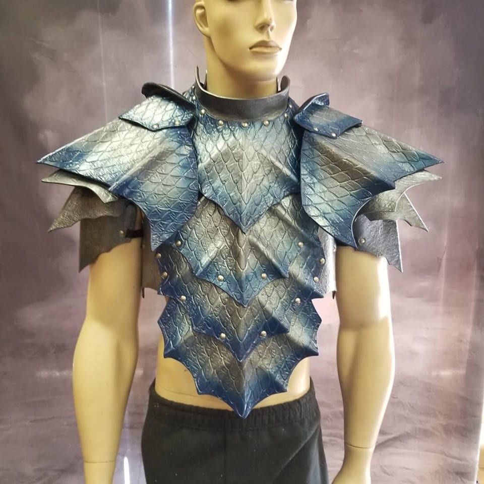 Leather Armor Dragon Scale Chest Back & Shoulders | Etsy