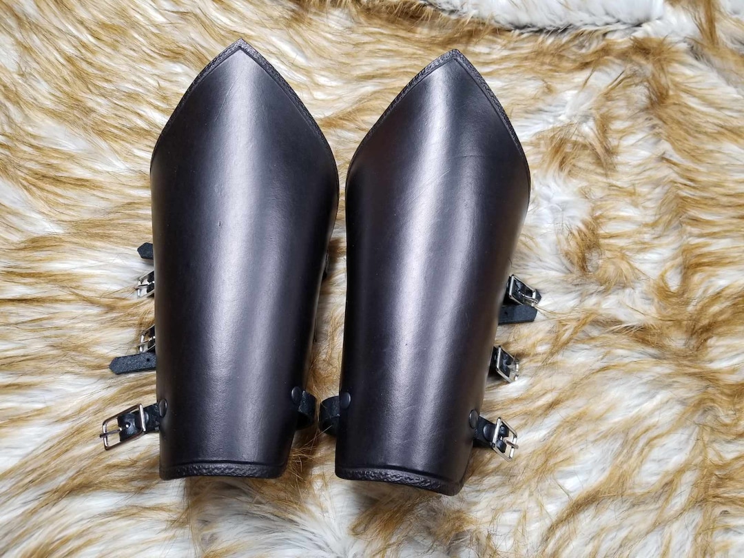 Leather Armor Basic Leather Bracers Leather Vambrace LARP Armor Cosplay ...