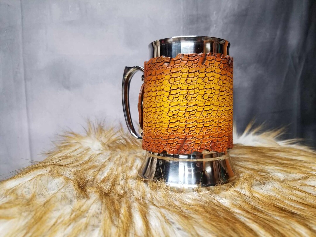 Dragonscale Leather Wrapped Tankard Leather Wrapped Mug LARP Ren Faire ...