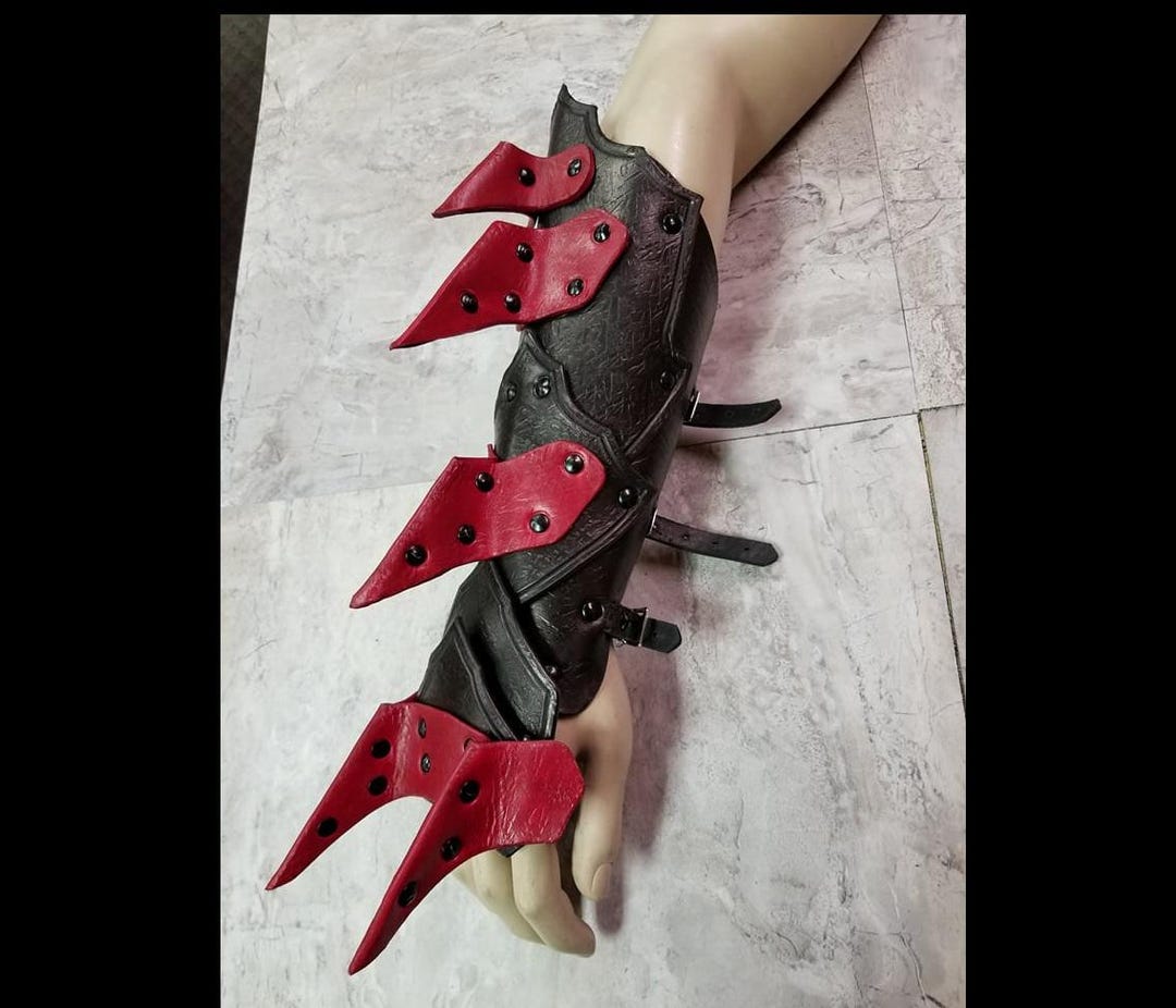 Spiked Barbarian Leather Gauntlets: Custom LARP Cosplay Armor - Etsy