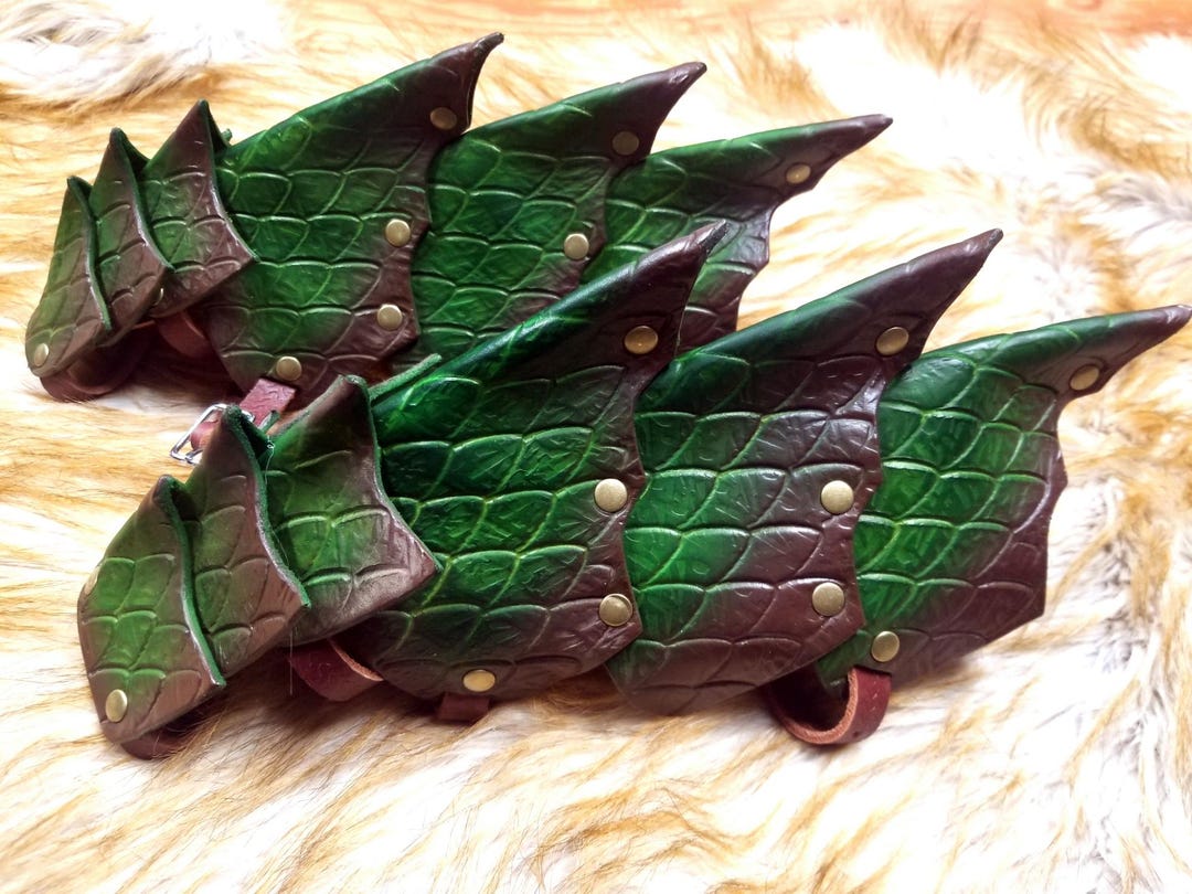 Dragon Scale Leather Gauntlets: Custom LARP Cosplay Armor - Etsy
