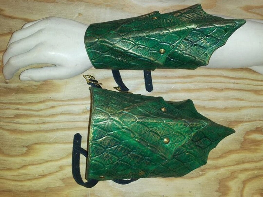 Leather Armor Dragon Scale Leather Bracers Dragonscale Bracers Dragon ...