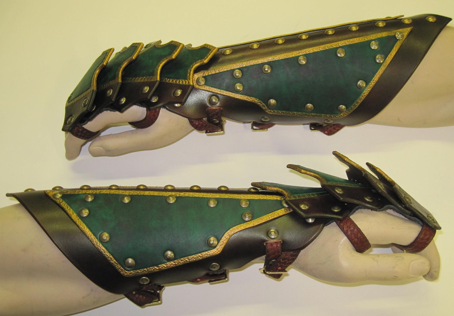 Leather Armor Ornate Gauntlets - Etsy