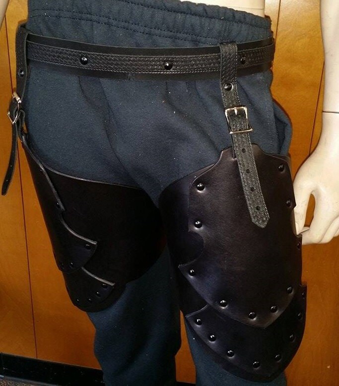 Leather Armor Juggernaut Cuisses and Cod Piece | Etsy