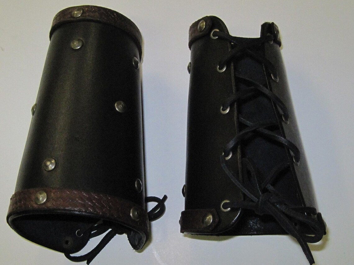 Leather Armor Swordsman's Cuffs Leather Bracers | Etsy