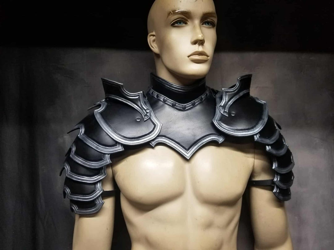 Custom Leather Armor Gorget With Shoulders: LARP Cosplay Armour - Etsy