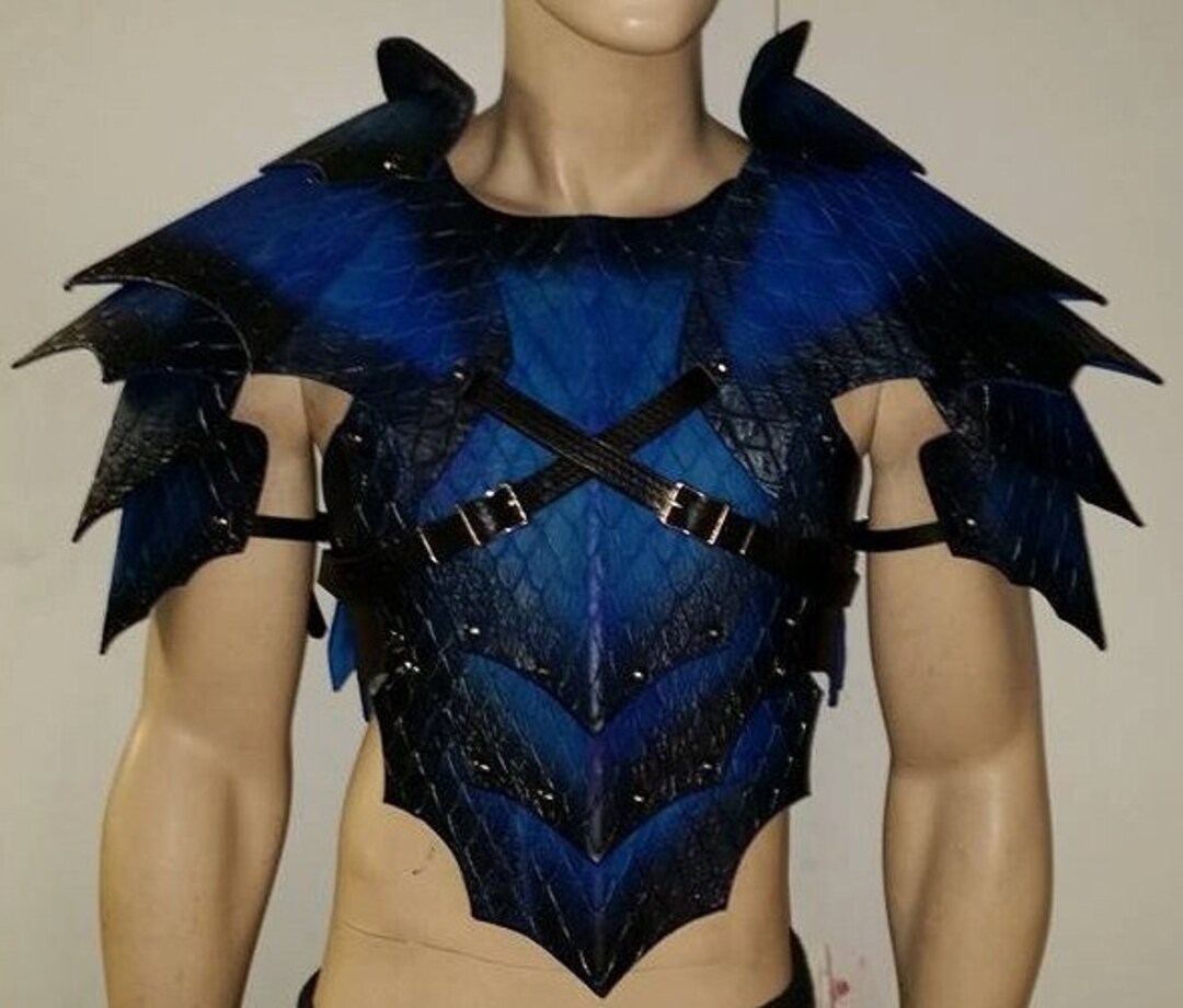 Leather Armor Dragon Scale Chest Back & Shoulders Dragonscale Armor ...