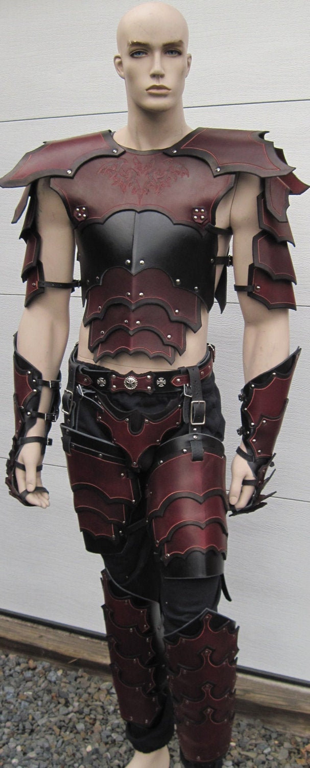 Leather Armor Gothic Leather Armor Set With Your Graphic LARP Armor ...