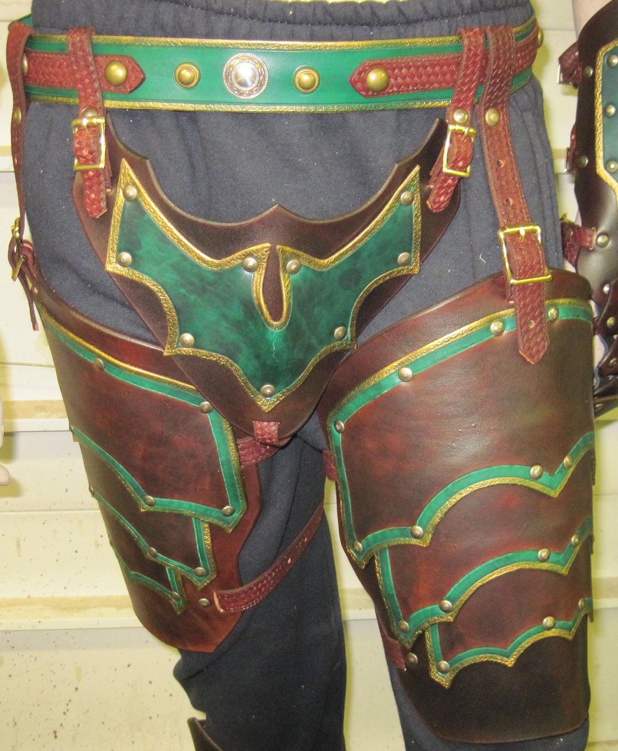 Leather Armor Ornate Gothic Cuisses and Cod Piece | Etsy