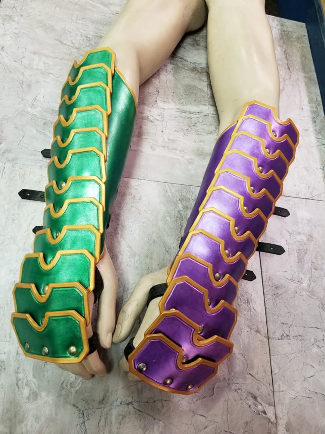 Leather Armor Plated Gauntlets - Etsy