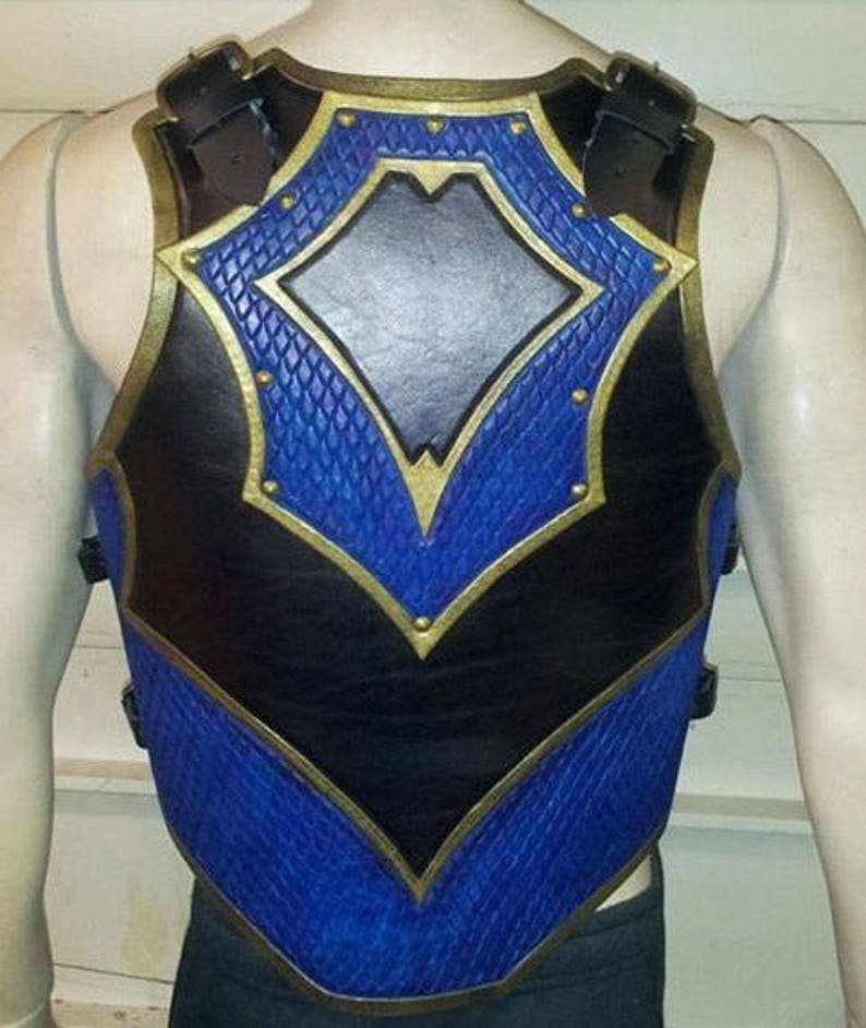 Leather Armor Dragon Scale Chest Back and Shoulders With | Etsy