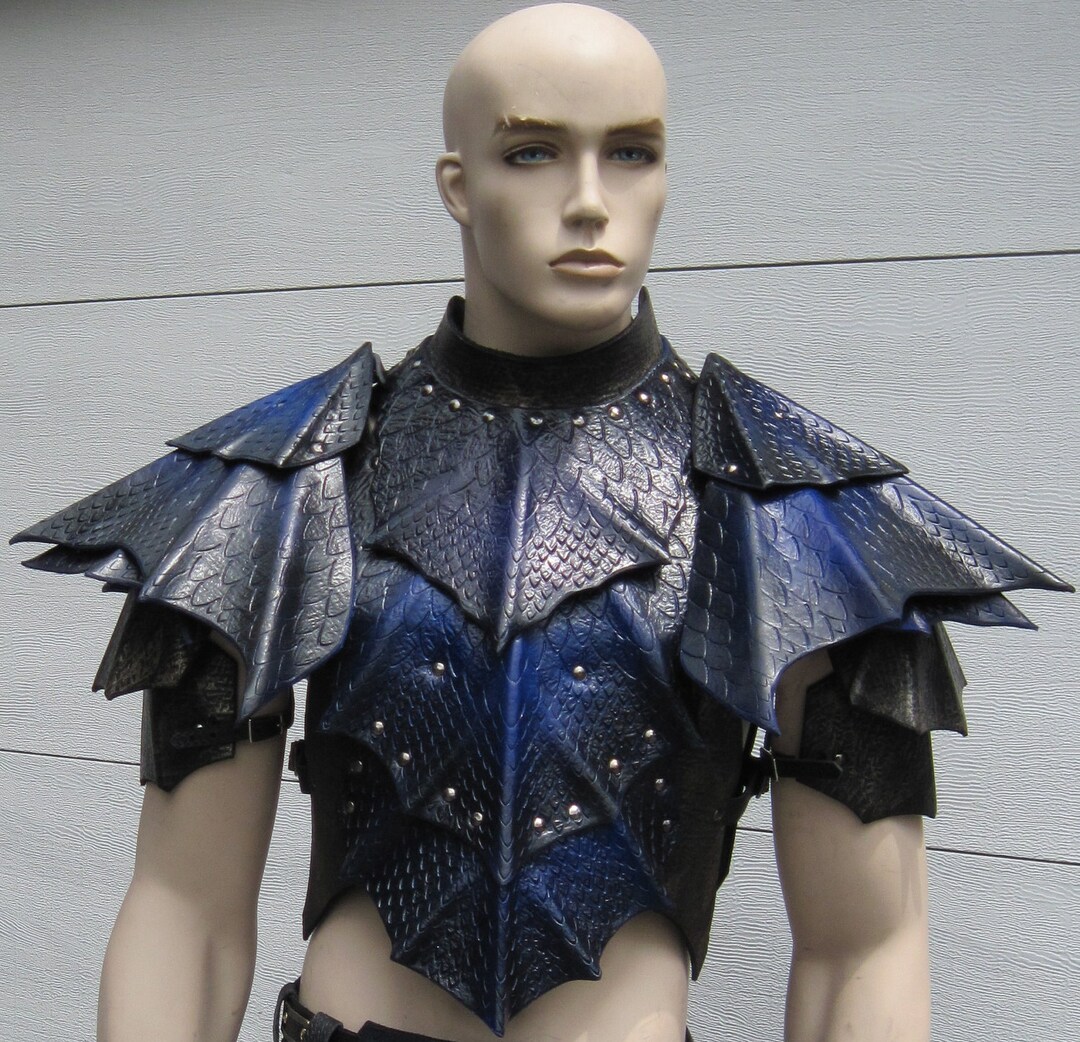 Leather Armor Dragon Scale Chest Back & Shoulders Dragonscale Armor ...