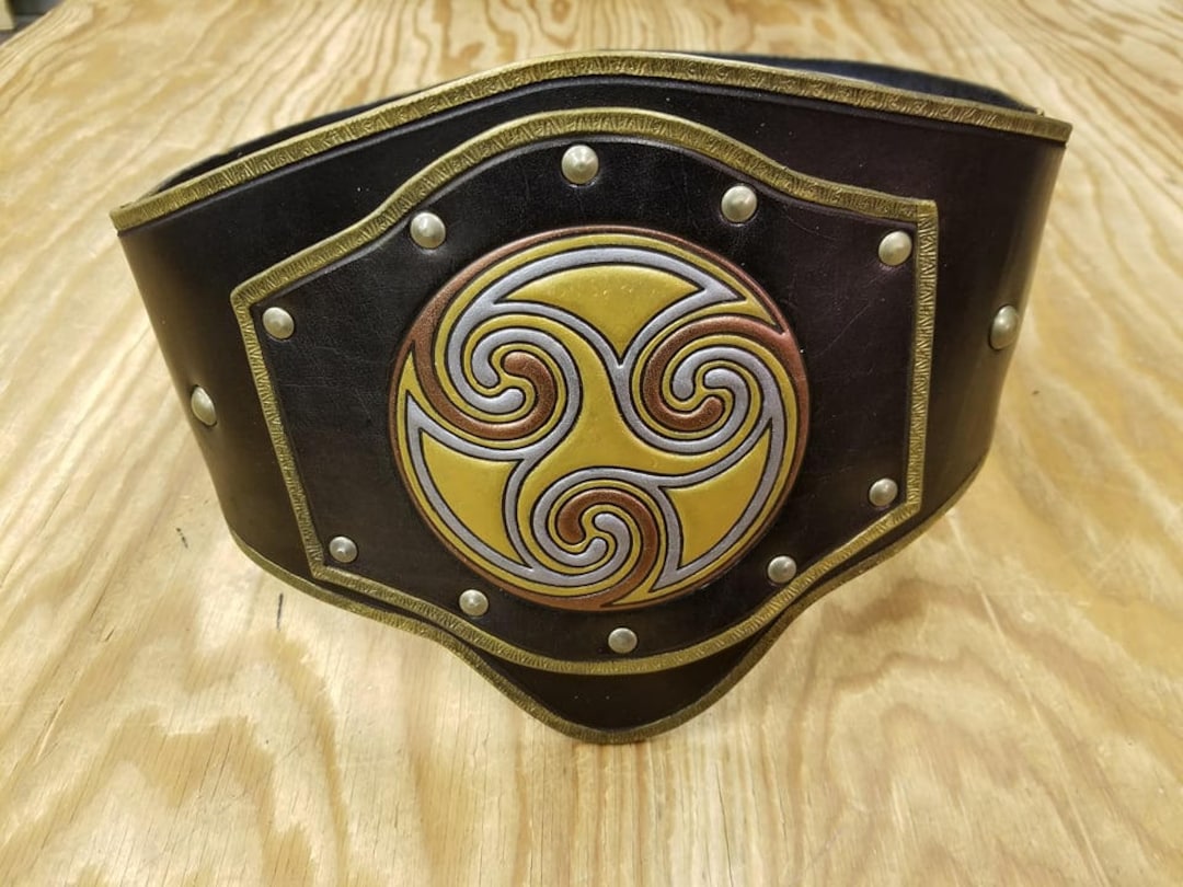 Leather Armor War Belt With Graphic - Etsy