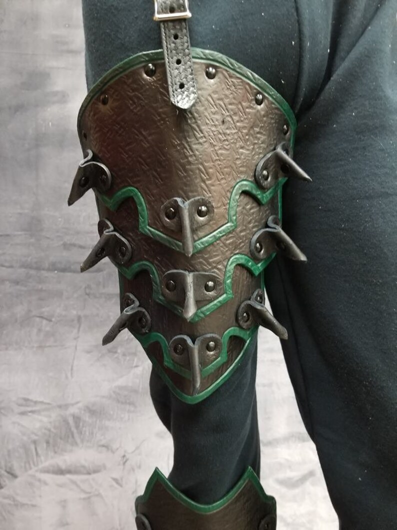 Custom Leather Barbarian Leg Armor: Spiked LARP Cosplay - Etsy