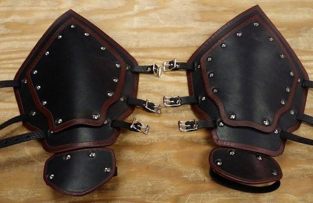 Leather Armor Layered Gauntlets Leather Gauntlets LARP Armor Cosplay ...