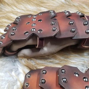 Studded Leather Armor Gauntlets: Custom Barbarian Viking LARP Cosplay ...