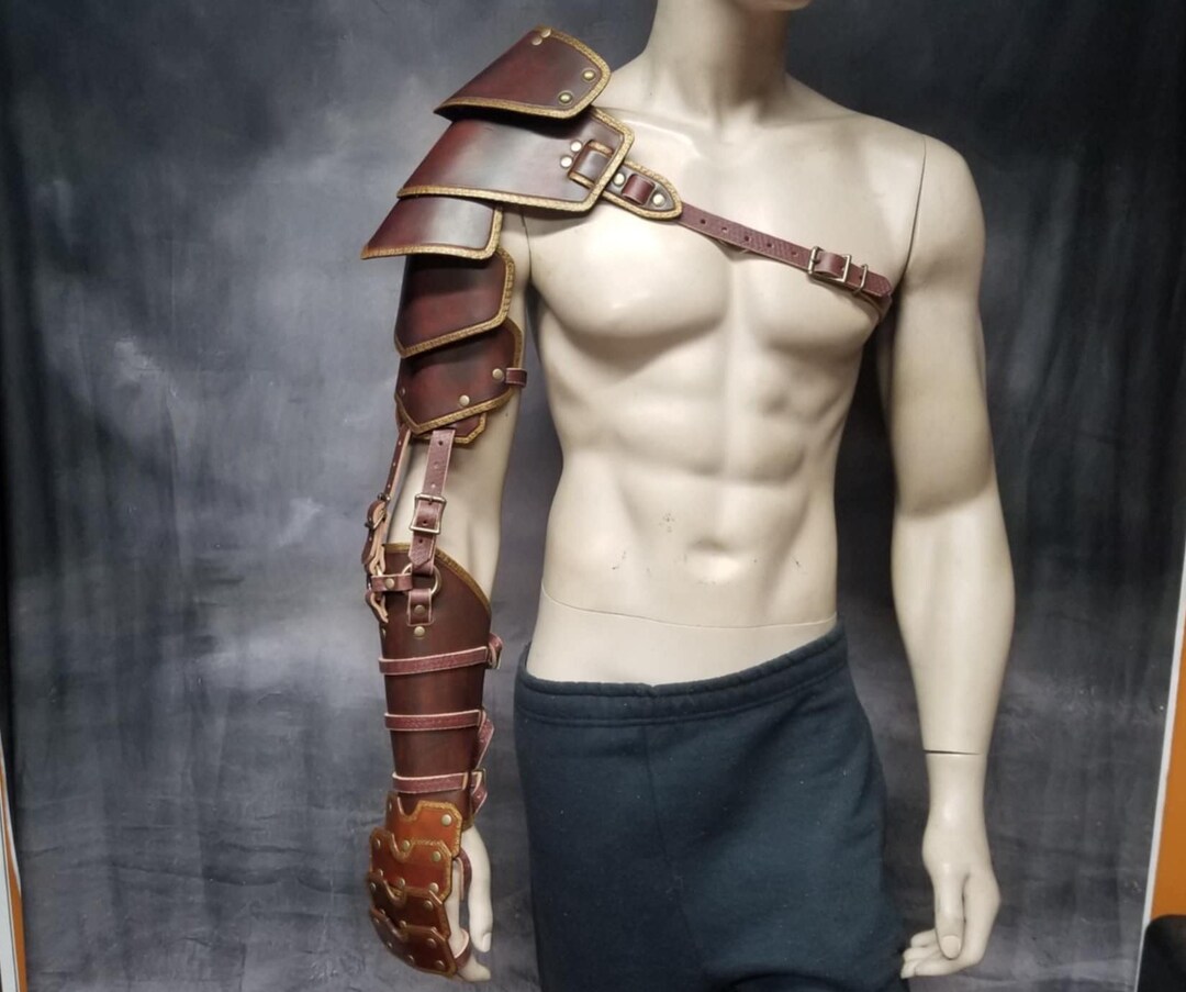 Custom Leather Armor: Full Arm Pauldron & Gauntlet - LARP, Cosplay ...