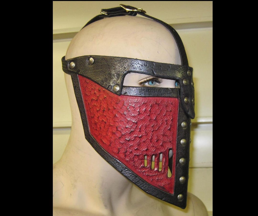 Leather Armor Demon Hide Mask Gothic Visor Leather Visor LAPR Mask ...