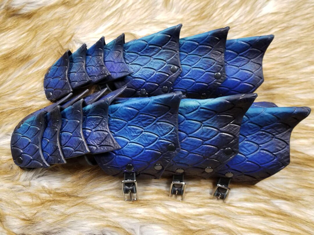 Dragon Scale Leather Gauntlets: Custom LARP Cosplay Armor - Etsy