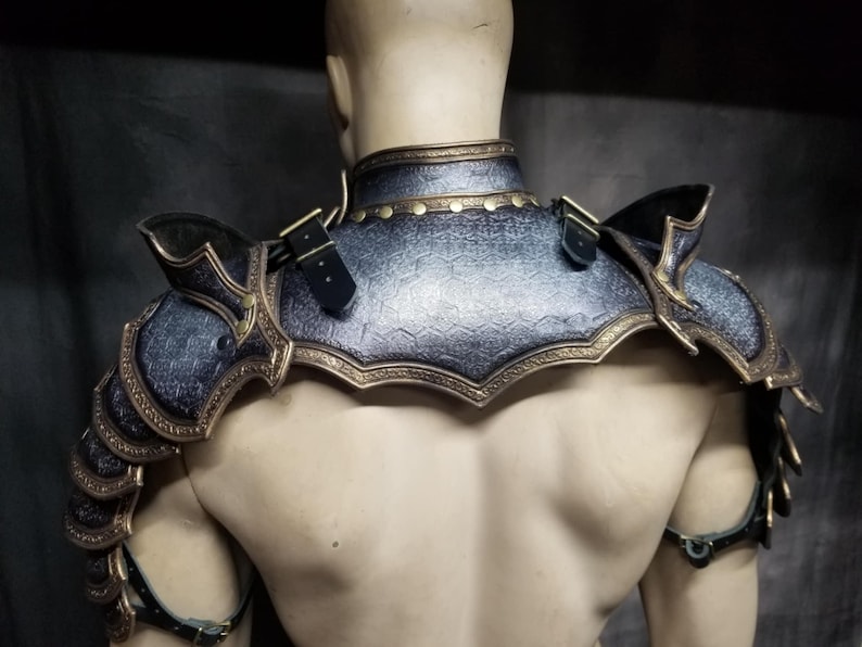 Custom Leather Armor Gorget With Shoulders: LARP Cosplay Armour - Etsy