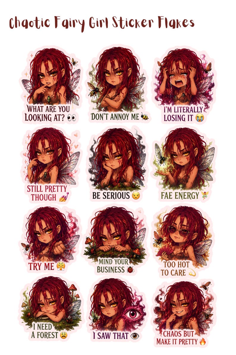 Fairy Reaction Sticker Flakes (12 PCS) - Etsy