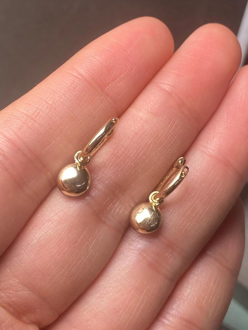 Gypset Hoop Earrings, Round Cut Georgian Style Cut-down Setting Huggie ...