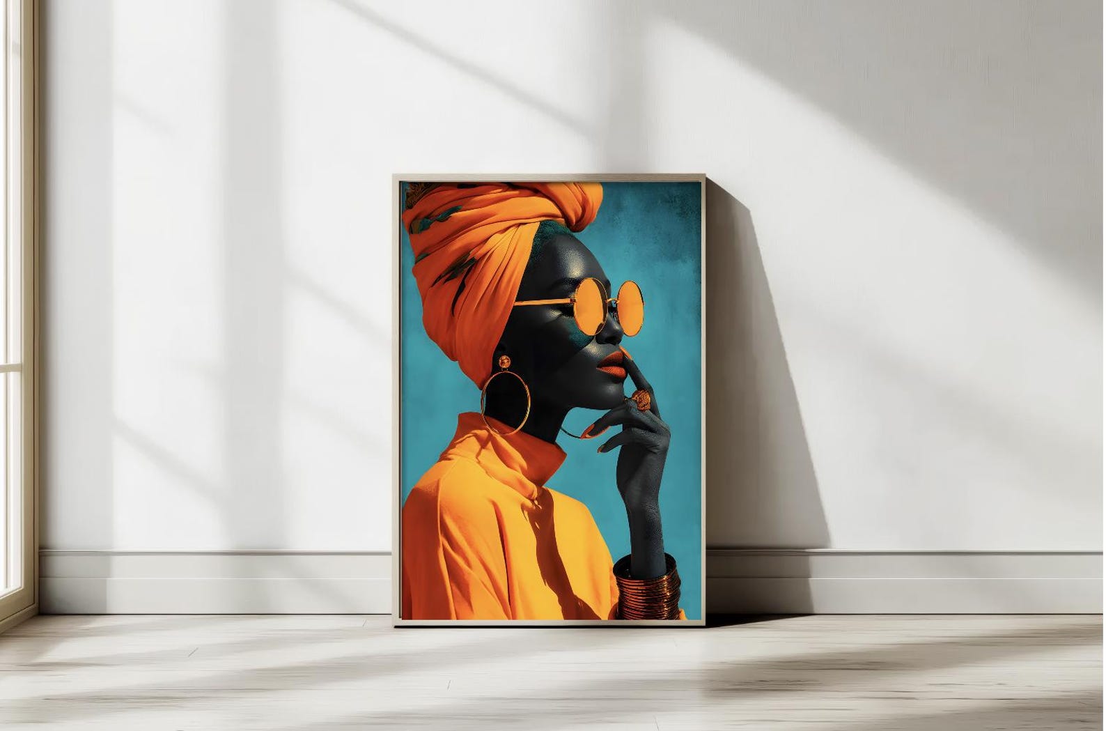 Black African Woman Portrait, Stylish Woman Wall Art Poster, Unframed ...