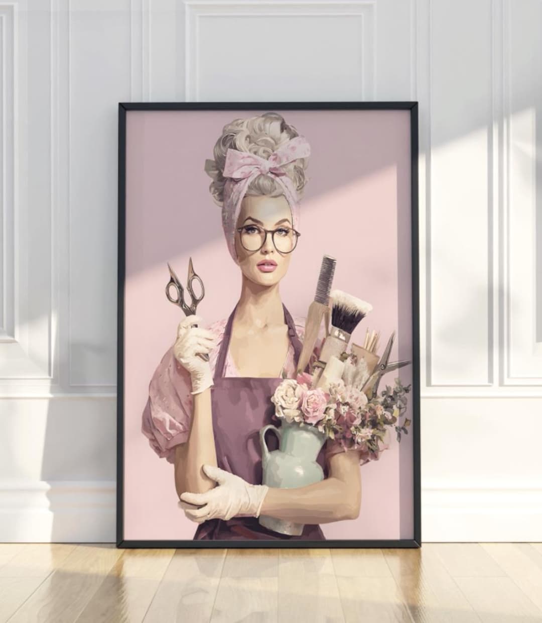 Retro Beauty Salon Art, Professional Hair Stylist Print, Beauty Salon ...