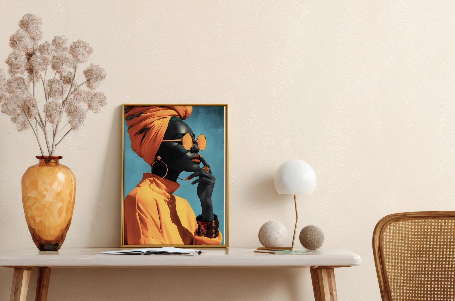 Black African Woman Portrait, Stylish Woman Wall Art Poster, Unframed ...