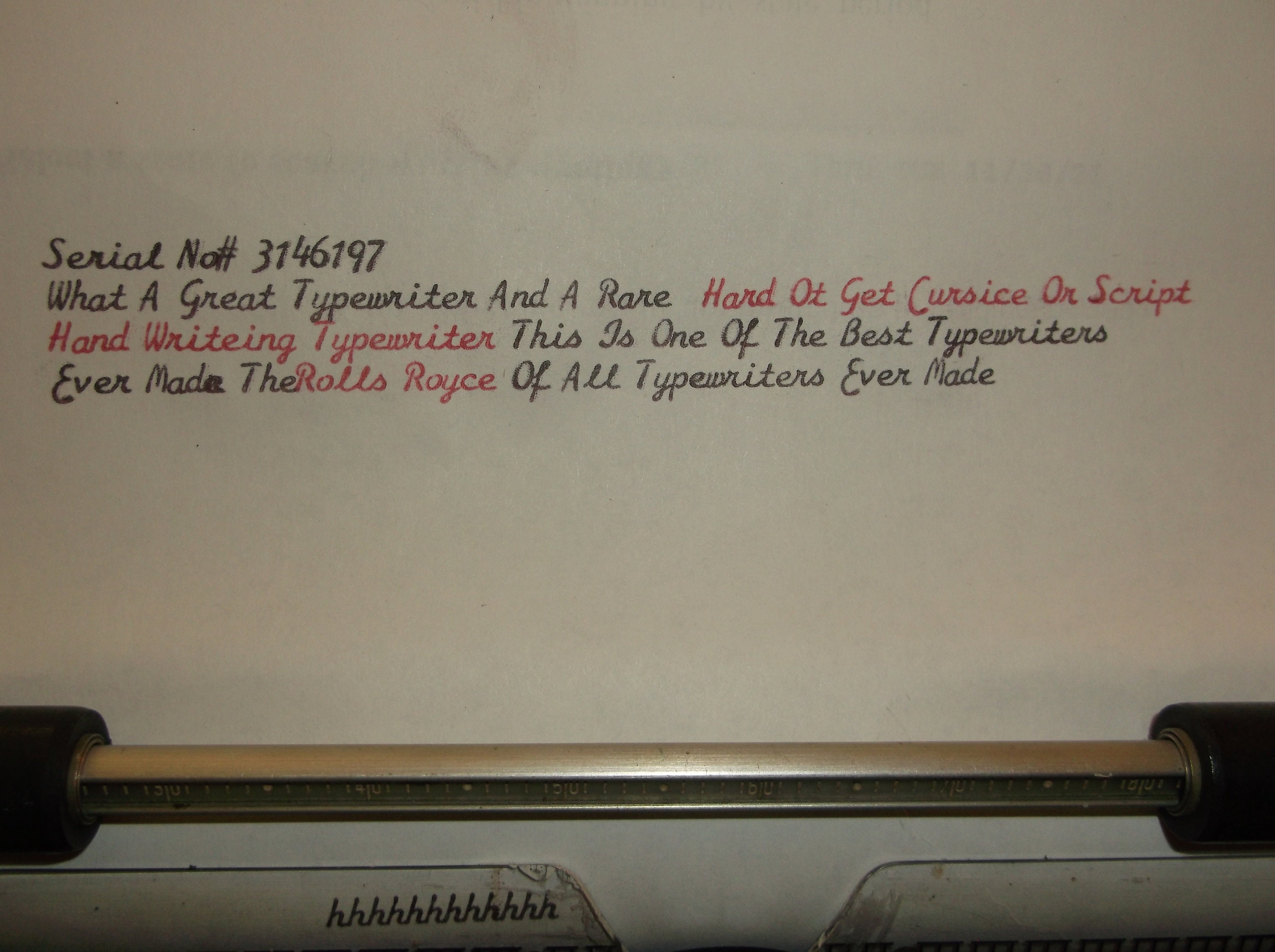 1960s Very Rare Cursive Script Mint Condition Hermes 3000 the Rolls ...