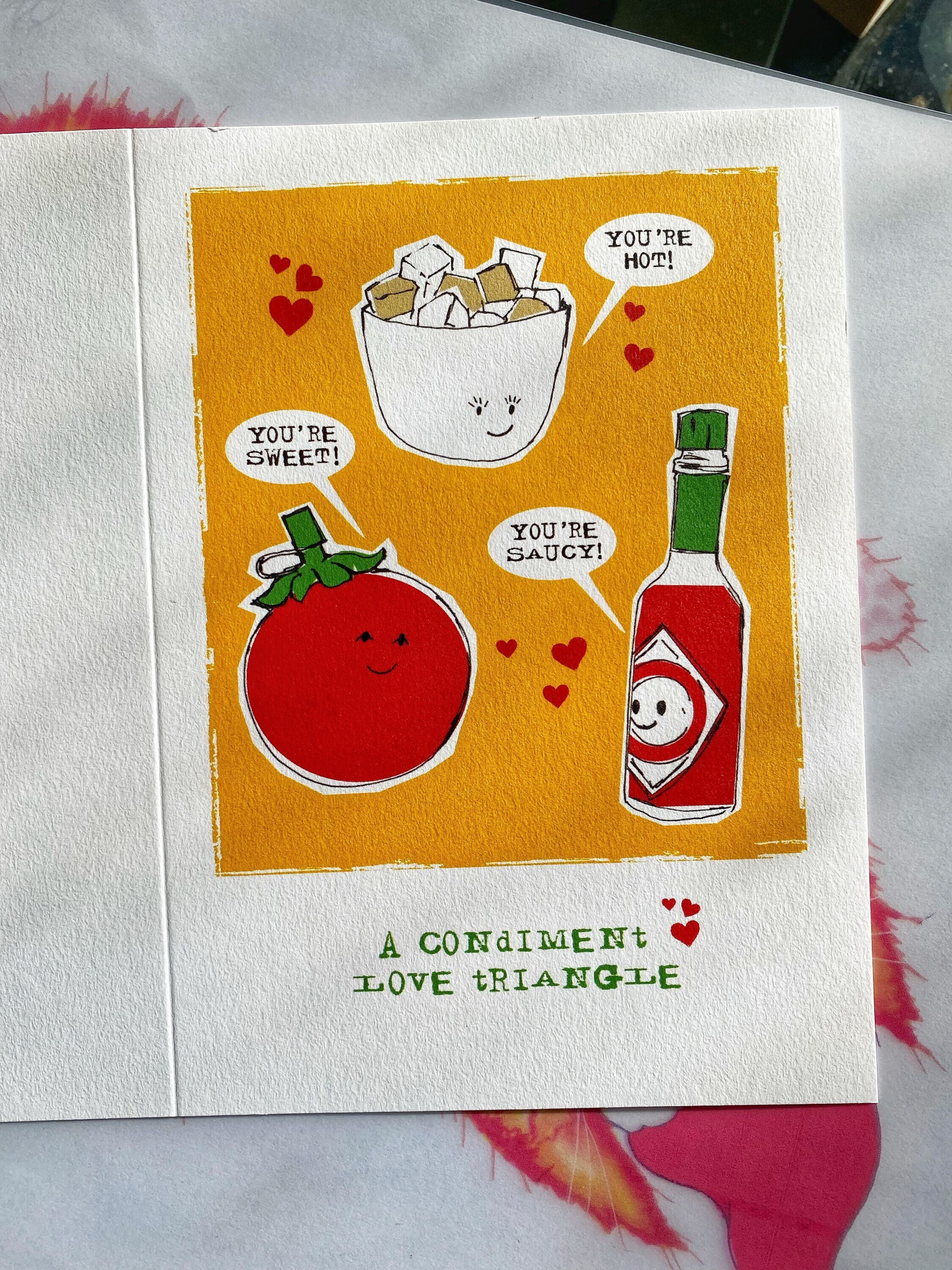 A Love Triangle Greetings Card | Etsy