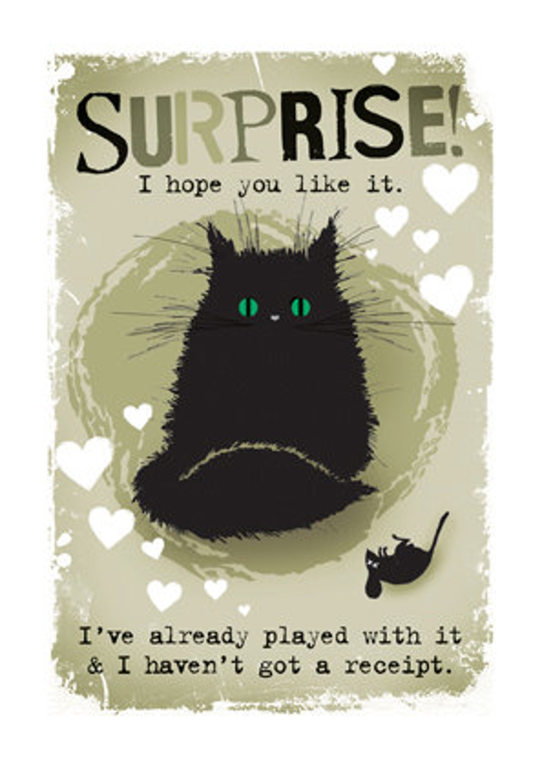 Cat Card Surprise, I Hope You Like It... Funny A6 Greetings Card - Etsy