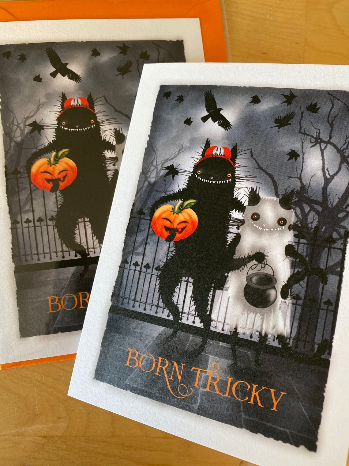 Halloween Greetings Card. Born Tricky - Etsy