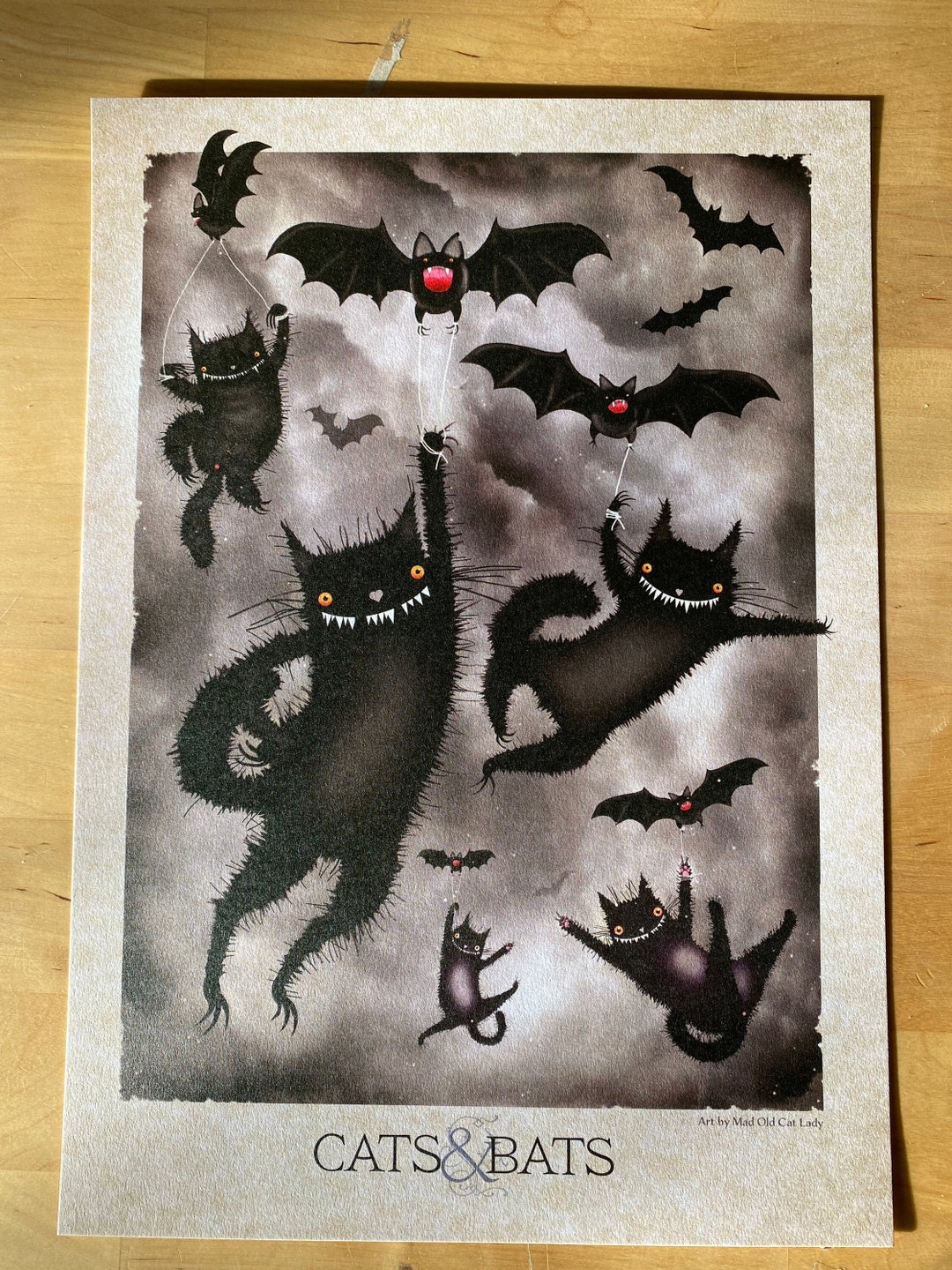 A4 Cats and Bats **A4** Digitally Printed Art Print - Etsy