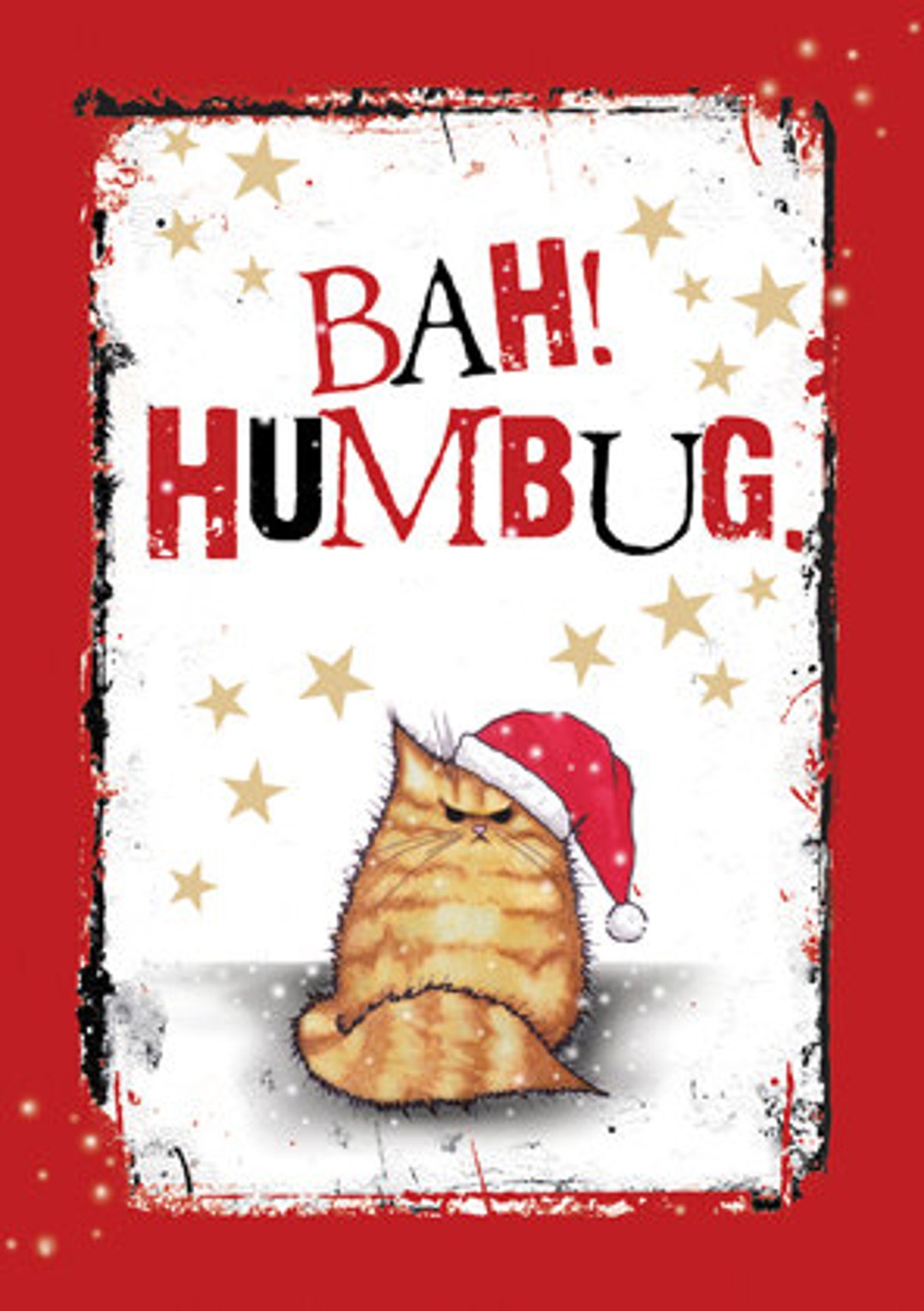 Bah Humbug Grumpy Cat Christmas Card tabby - Etsy Bah Humbug Grumpy Cat Christmas Card tabby - Etsy