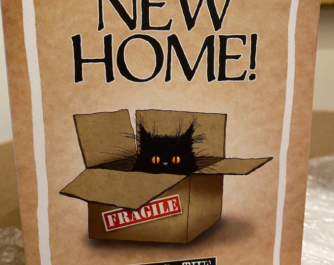 NEW HOME or Moving Day Cat Card - Etsy