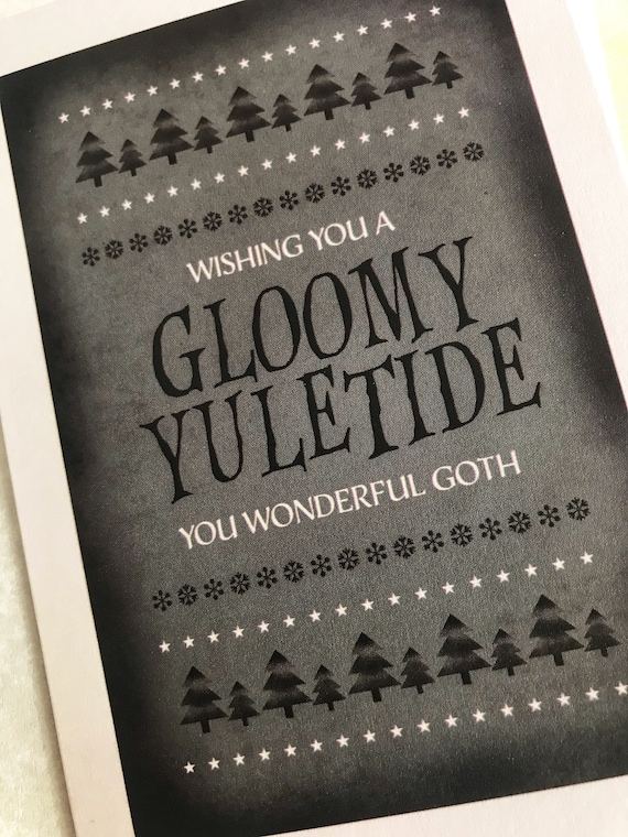 Goth Yule greetings card | Etsy