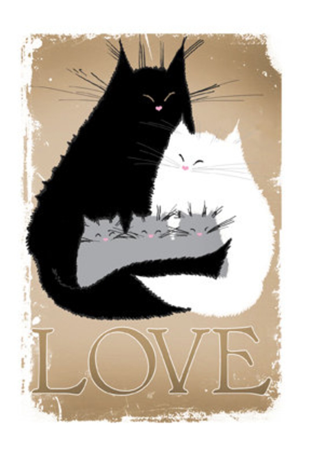 Cat Card LOVE A6 Cat Lovers Greetings Card - Etsy