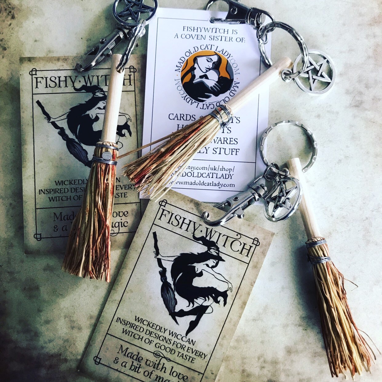 Witch's Broom Keyring - Etsy