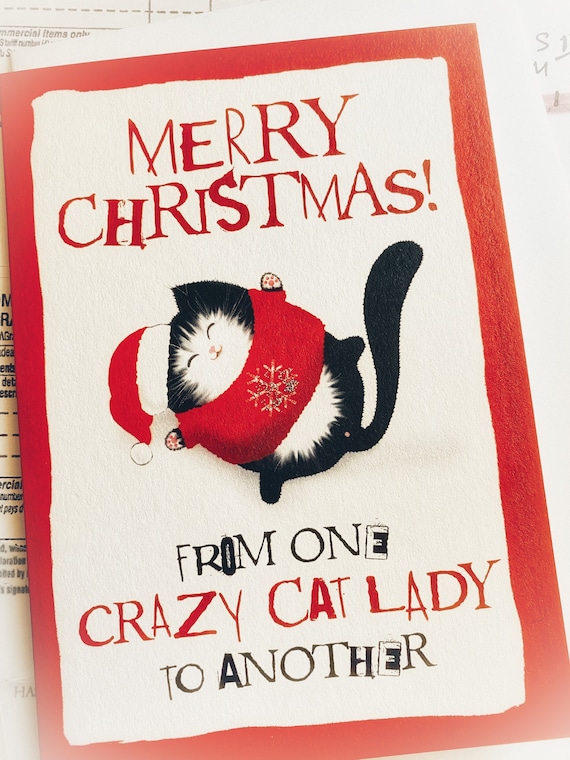 Crazy Cat Lady Christmas Card | Etsy