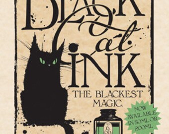 Black Cat Ink Drawing Greeting Card I Dont Worry. Why - Etsy