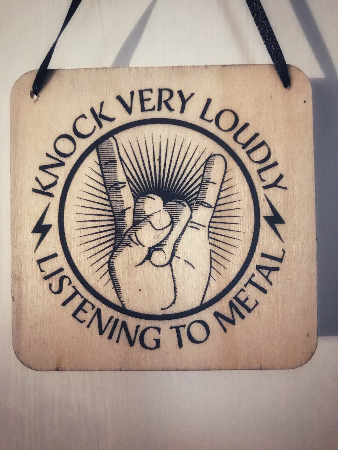 Heavy Metal Wooden Sign - Etsy