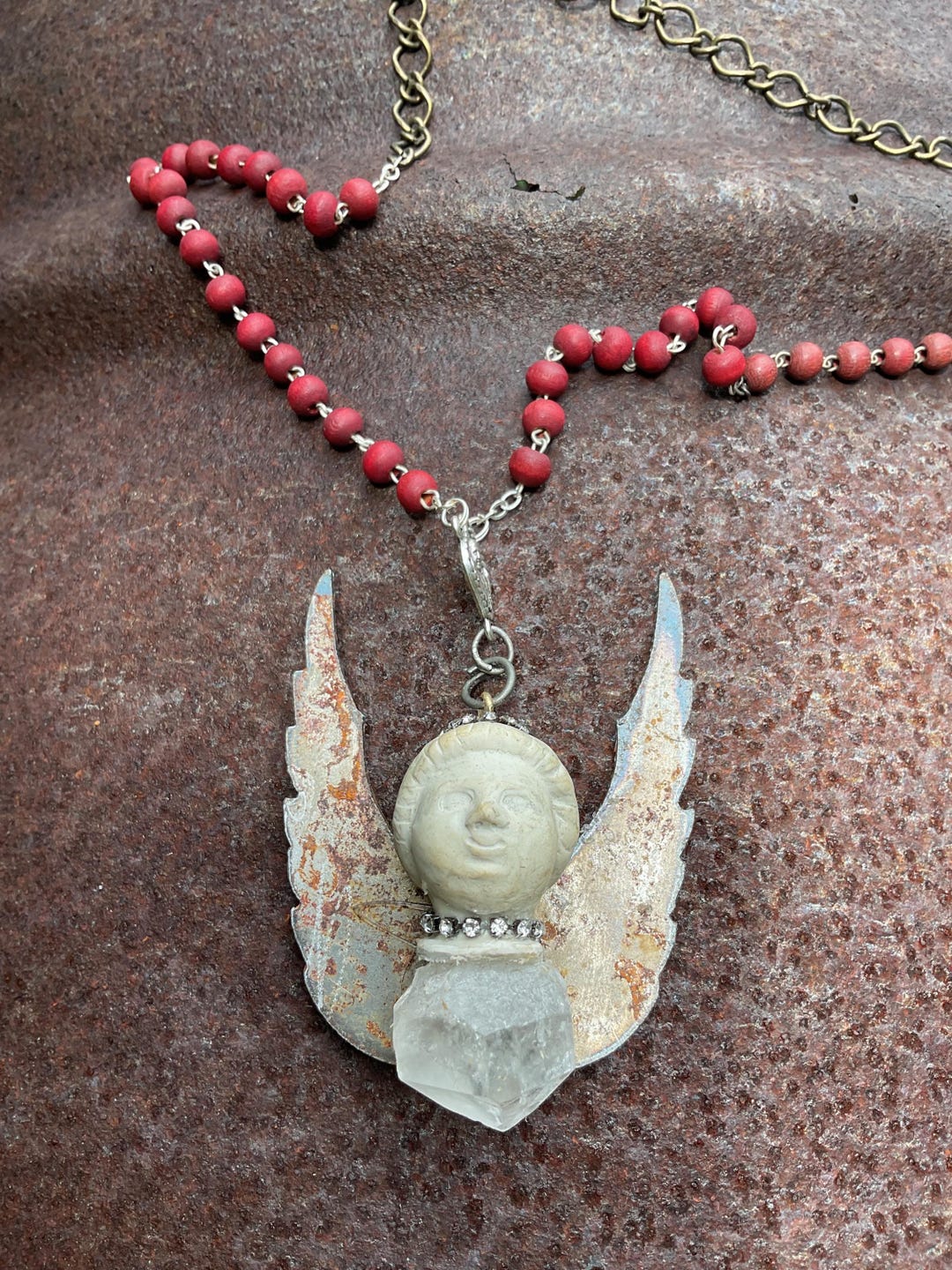 Upcycled Frozen Charlotte Gothic Angel Necklace - Etsy