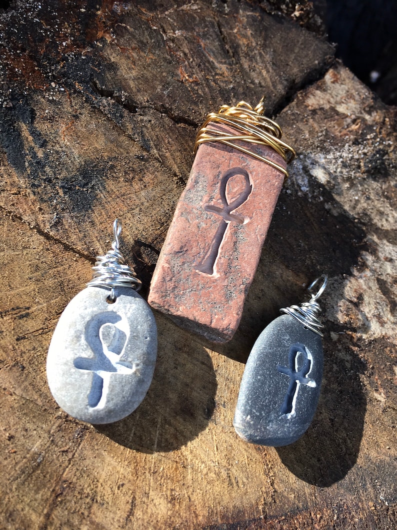 Hand-carved Ankh Stone Pendants - Etsy