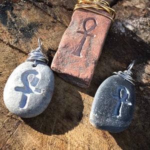 Hand-carved Ankh Stone Pendants - Etsy