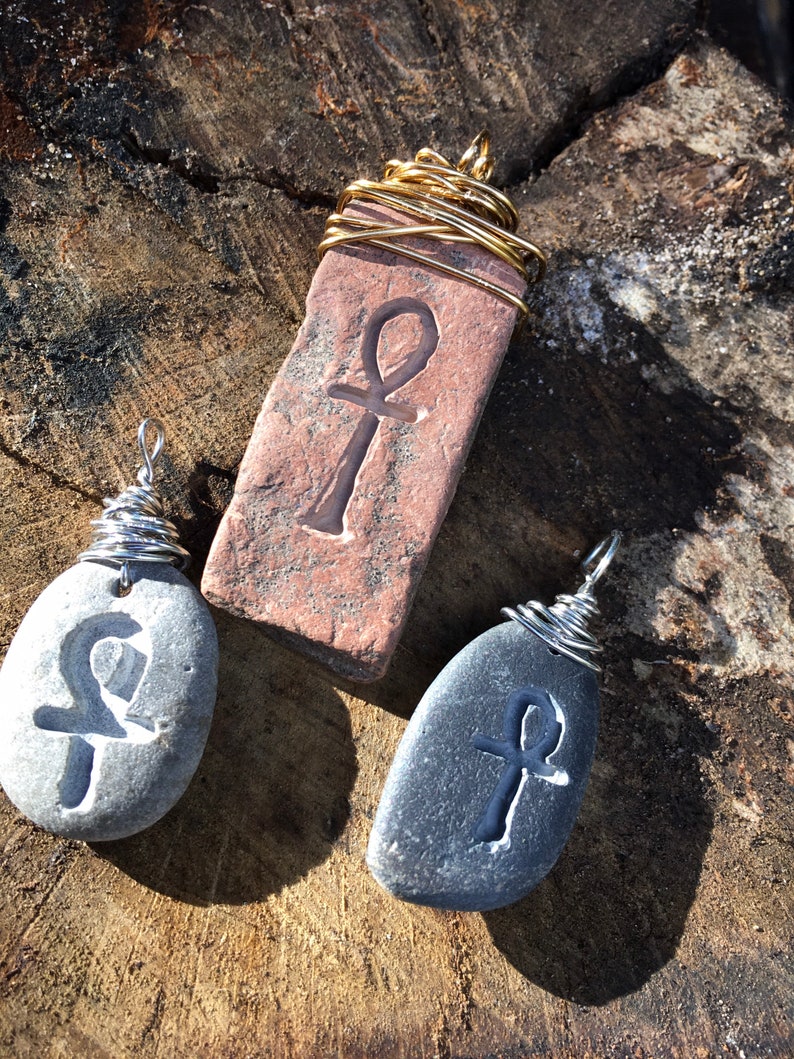 Hand-carved Ankh Stone Pendants - Etsy