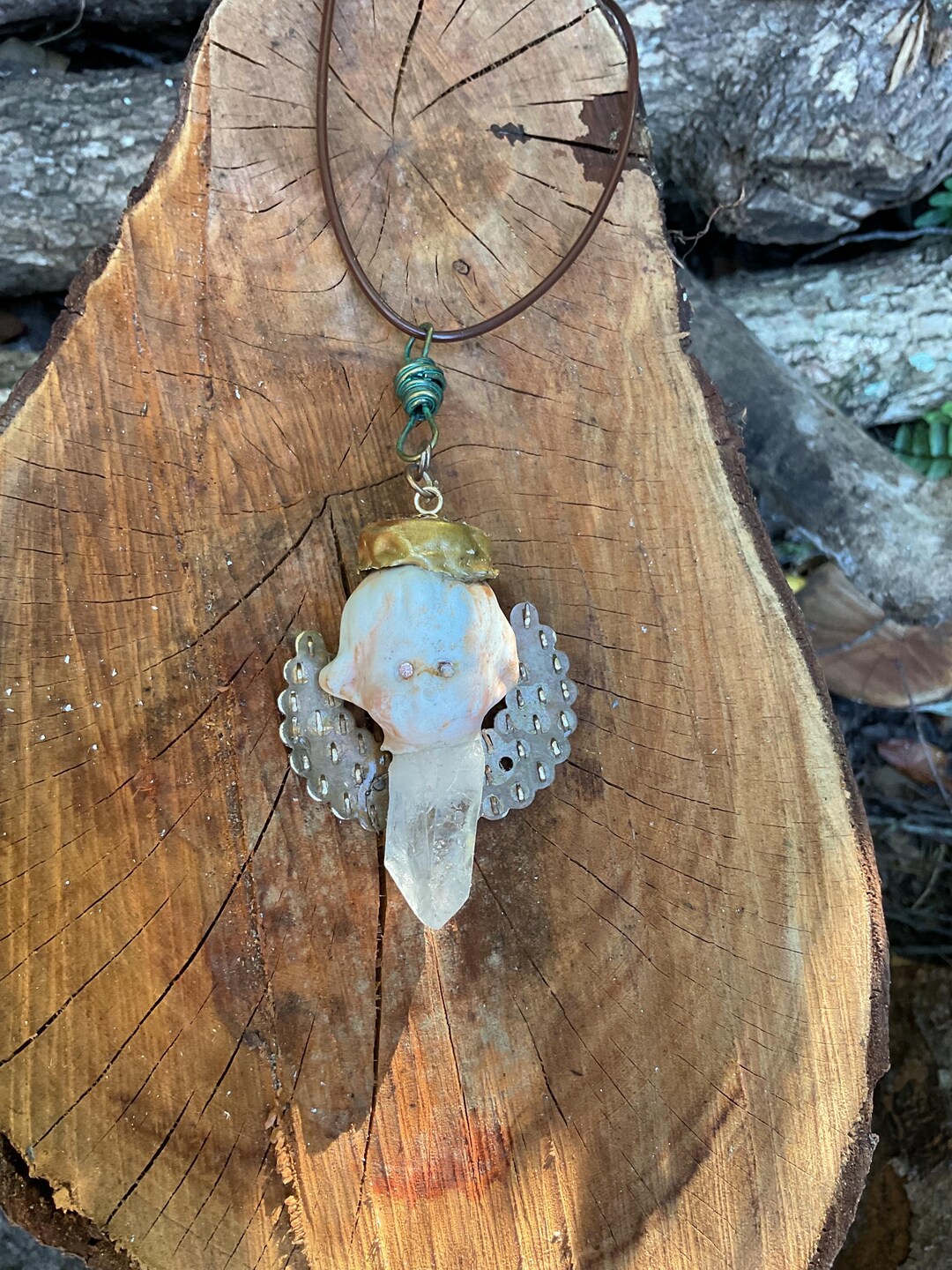 Upcycled Quartz Crystal Angel Baby Necklace - Etsy