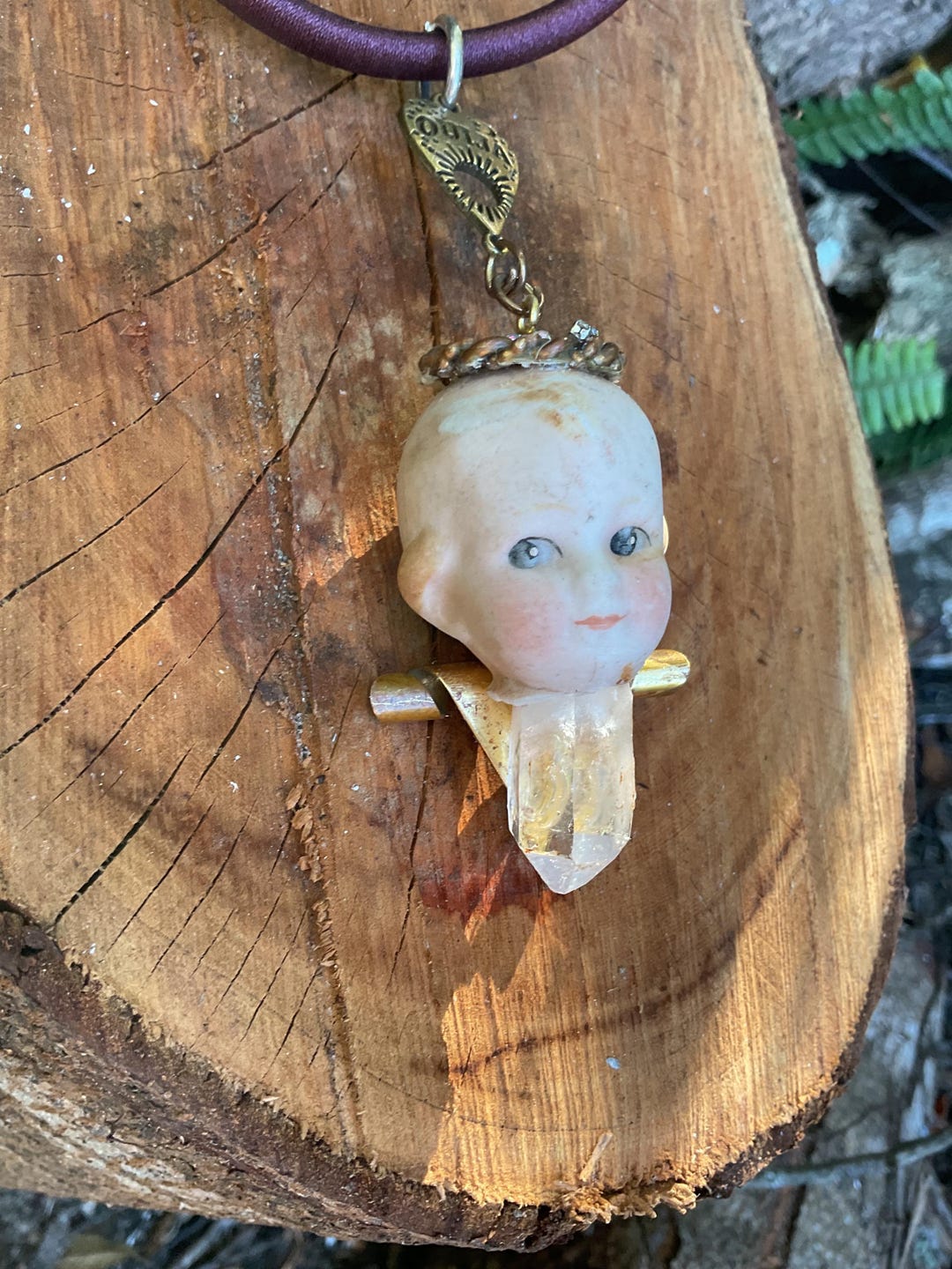 Upcycled Quartz Crystal Angel Baby Necklace - Etsy